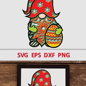 3D Layered Easter Gnome SVG 7 Layers DXF EPS Glowforge - Etsy