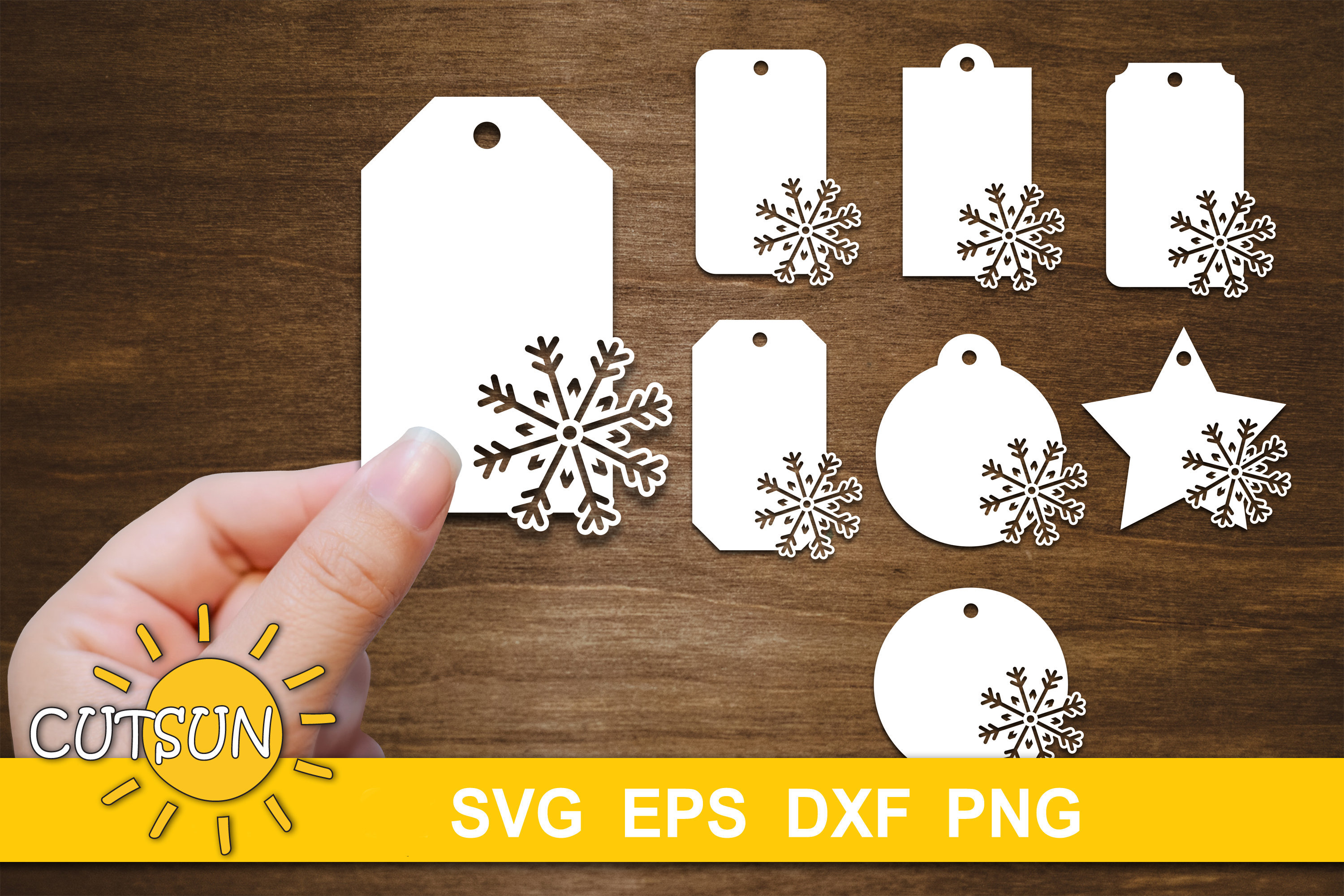 Snowflake Tags SVG Bundle Christmas Bundle SVG Snowflake - Etsy Canada