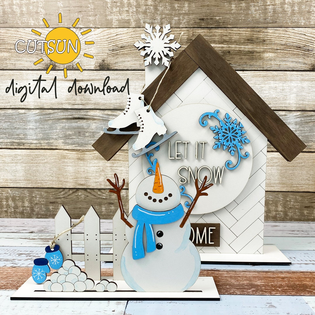Snowman Let It Snow SVG Add-on for the Interchangeable Shelf Decor Svg ...