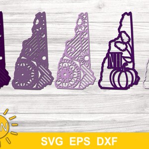 Layered 3D Mandala New Hampshire State SVG 5 Layers 3D Layered DXF ...