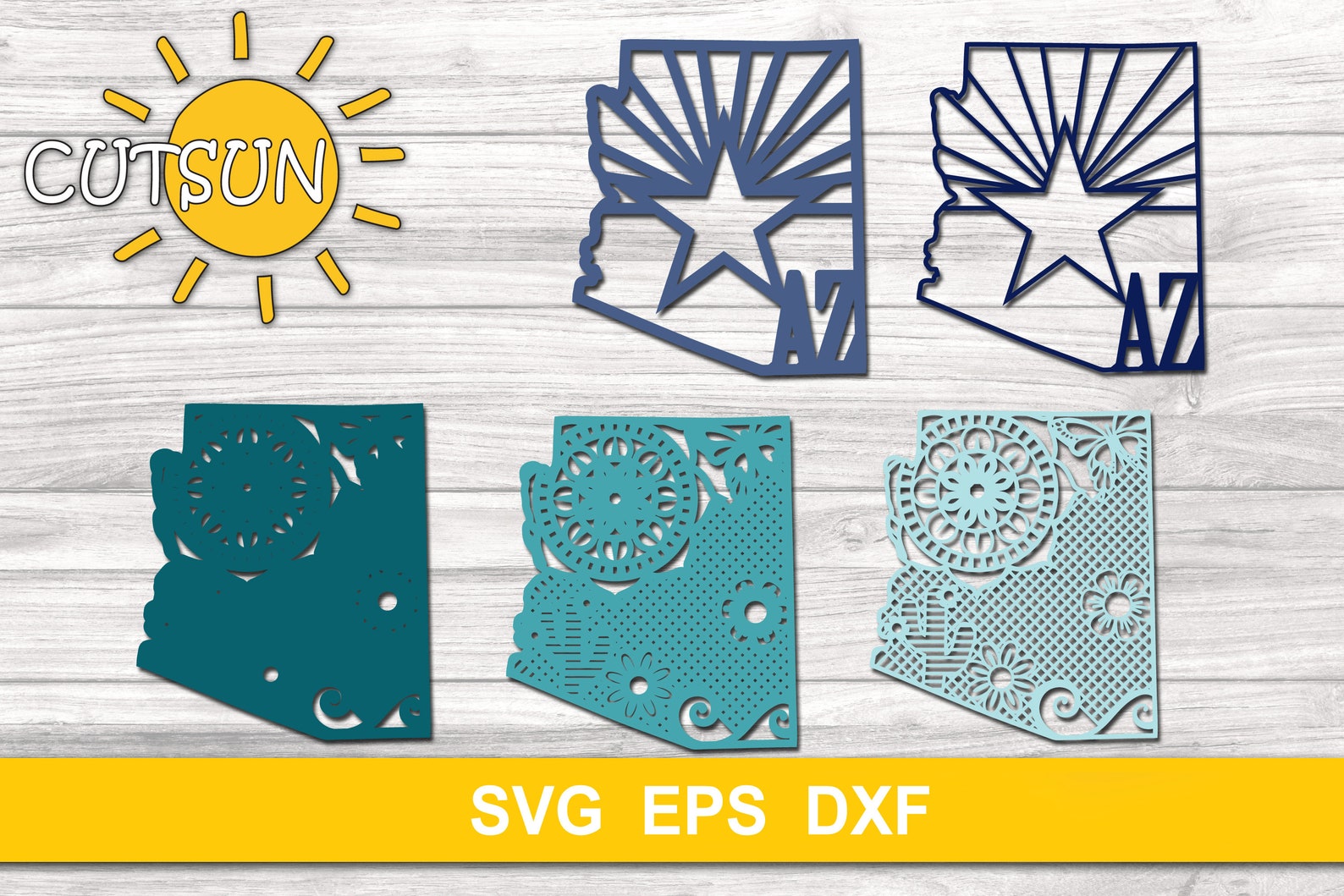 Layered 3D Mandala Arizona State SVG 5 Layers | 3D Layered DXF Laser ...
