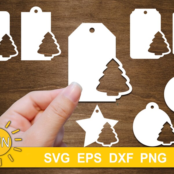 Christmas Tags Svg - Etsy