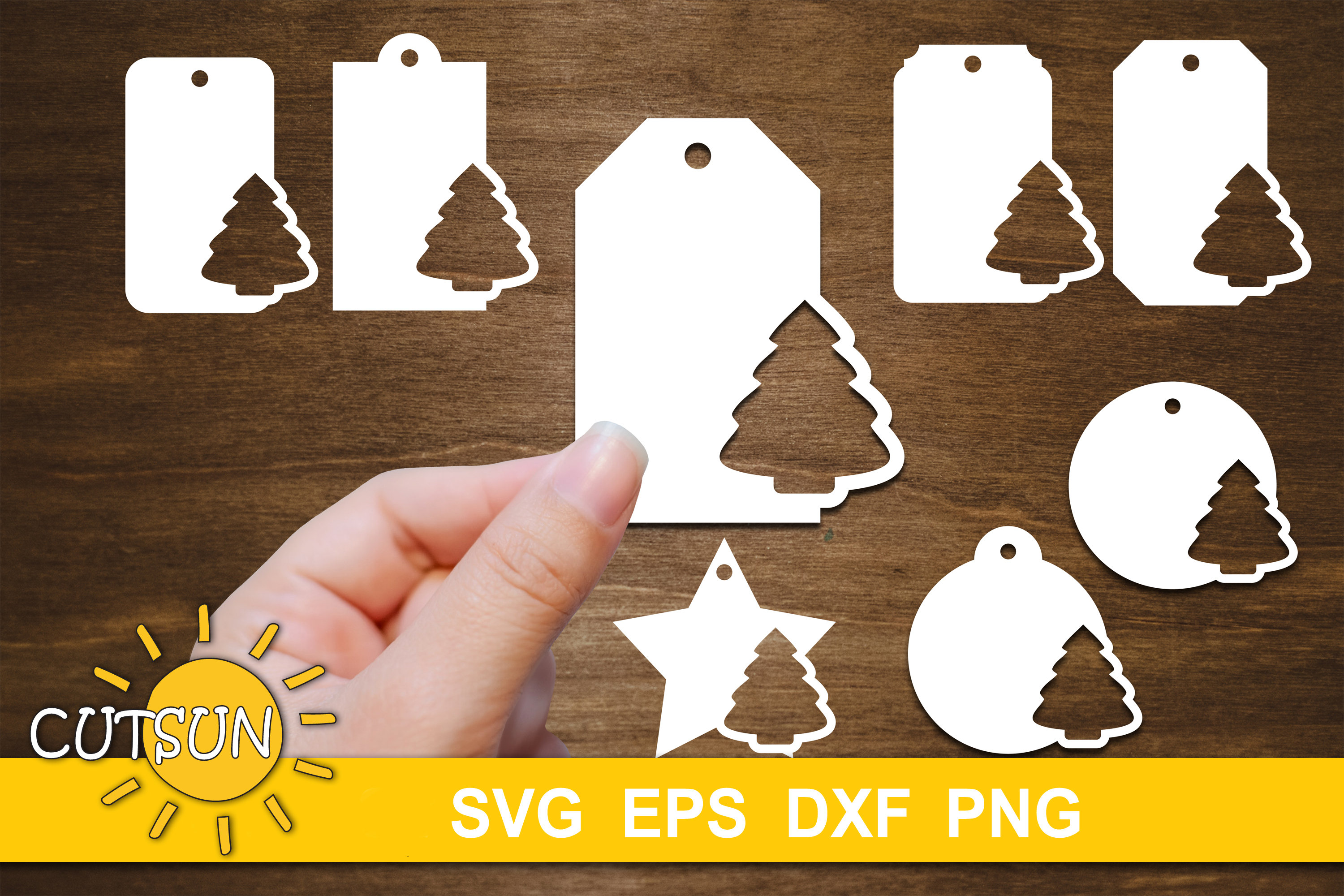 Christmas Tags SVG Bundle Christmas Tree Tags SVG | Etsy