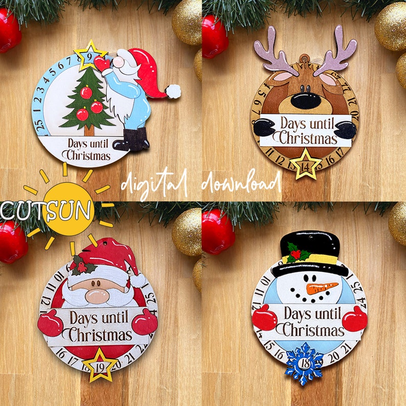 Christmas Countdown SVG Bundle | Santa, Gnome, Reindeer and Snowman ...
