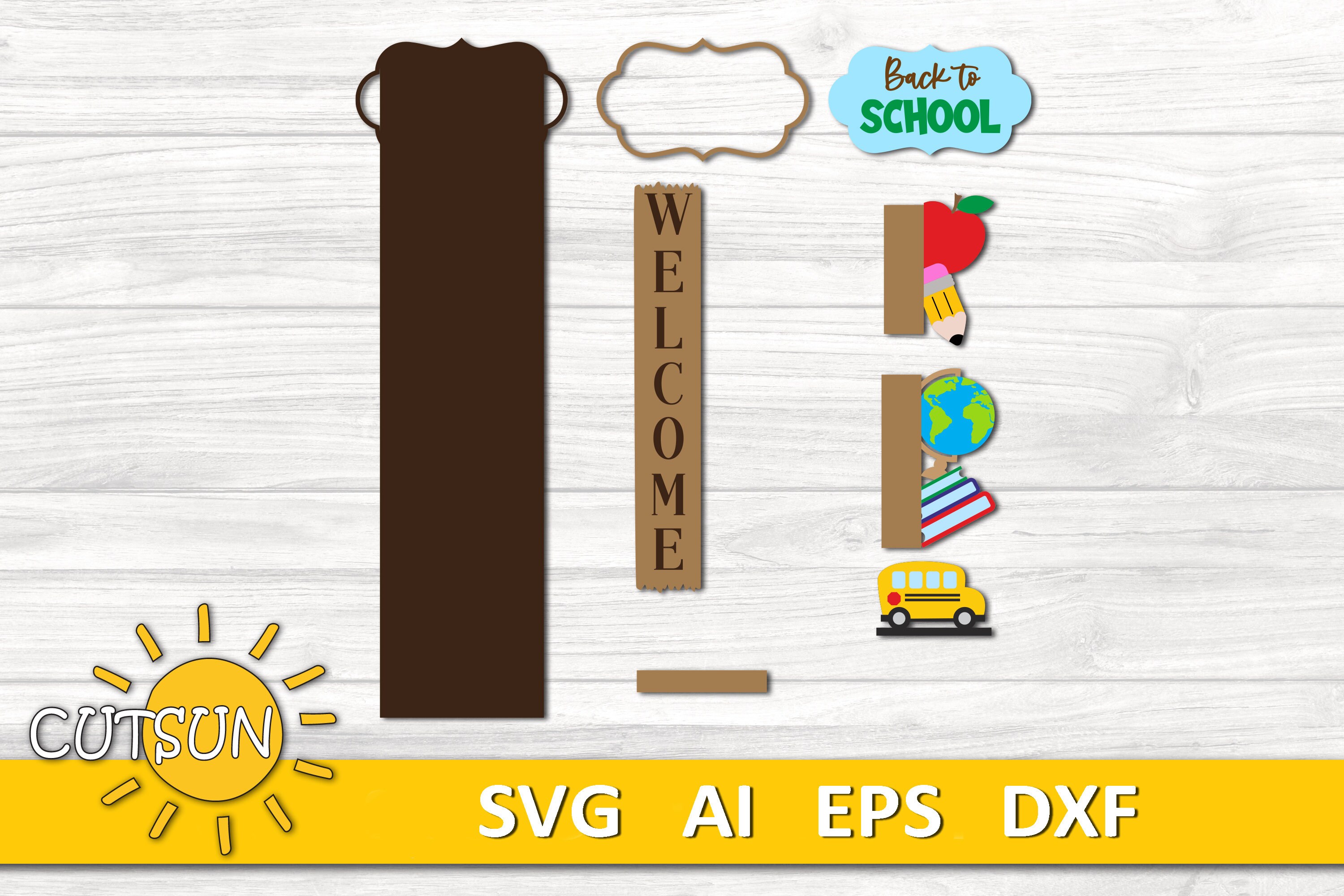 Back to School Porch Sign SVG | Interchangeable Welcome Add-on ...