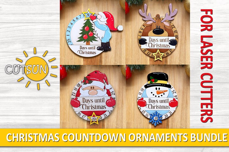 Christmas Countdown SVG Bundle | Santa, Gnome, Reindeer and Snowman ...
