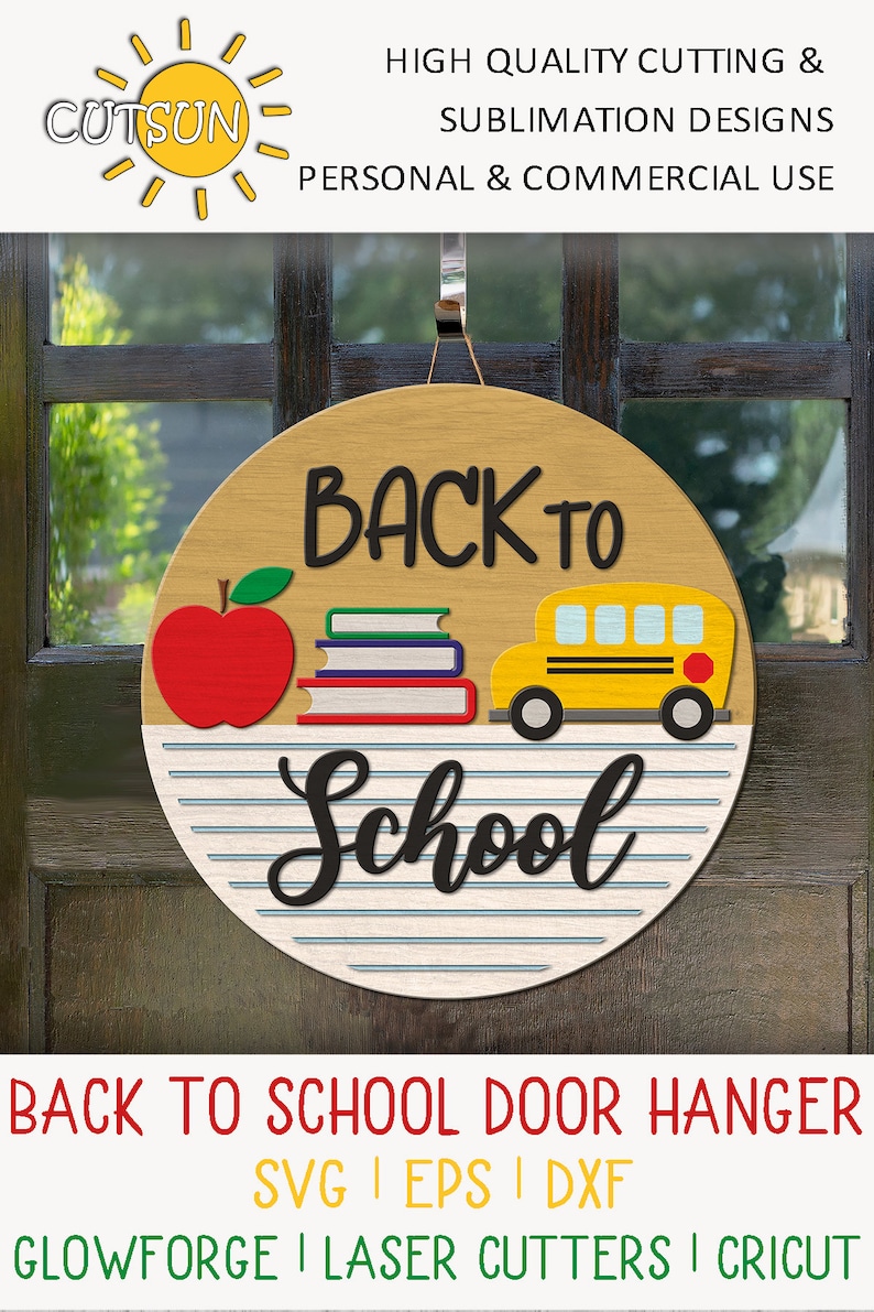 Back to School Door Hanger SVG | Classroom Decor SVG | Fall SVG | Laser ...