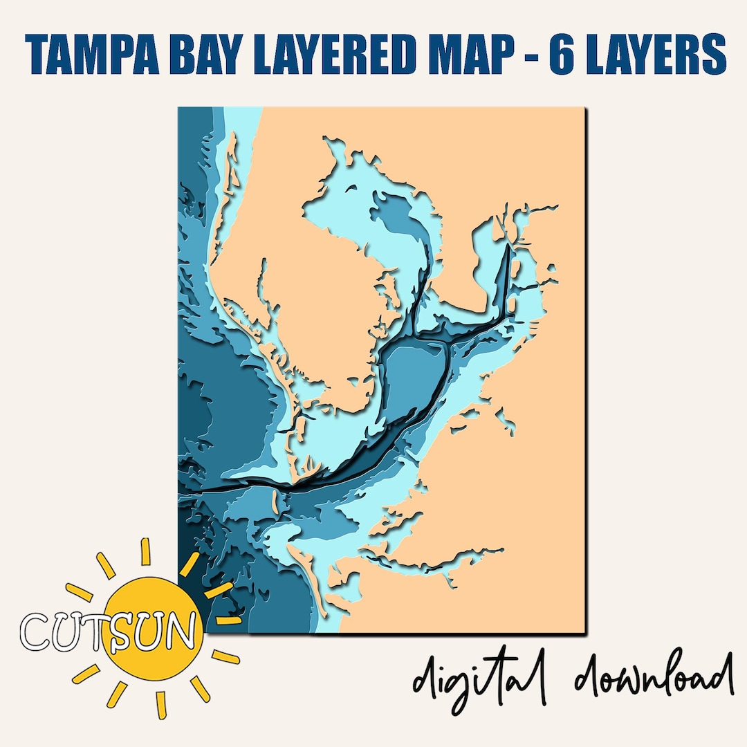 Tampa Bay Layered Map - 6 Layers | Laser Cut File | Cricut SVG - Etsy