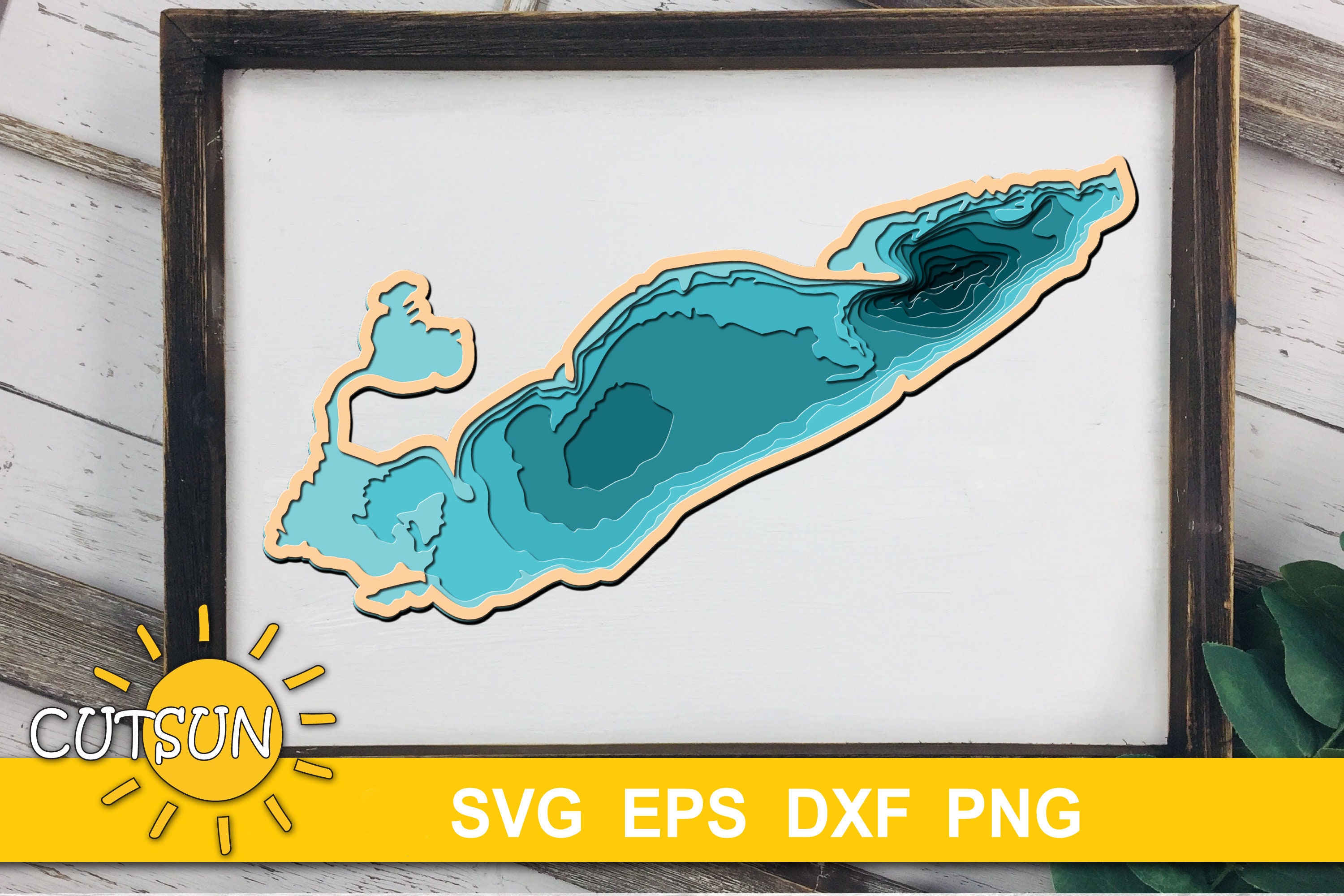 Layered Lake Erie Map SVG EPS DXF 11 Layers Cricut - Etsy