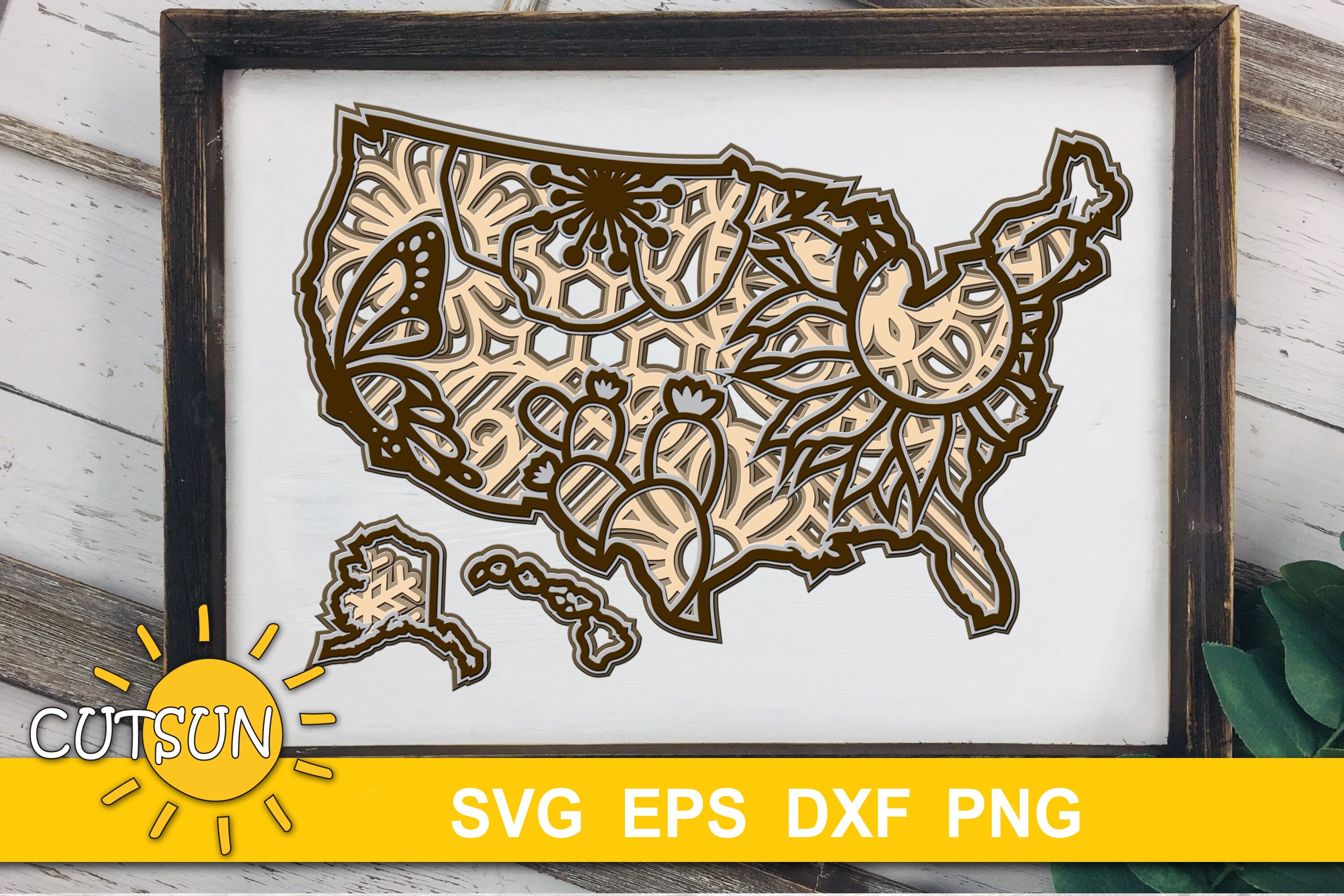 Layered 3D Mandala States Plus a 3D Layered Mandala US Map - Etsy