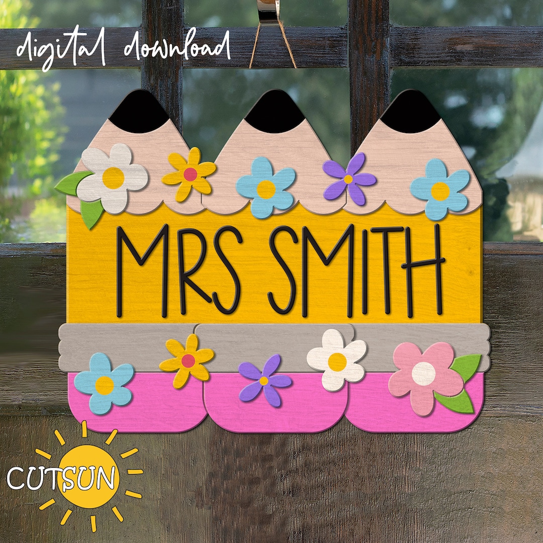 Classroom Door Hanger SVG | Teacher Door Decor SVG | School Welcome ...