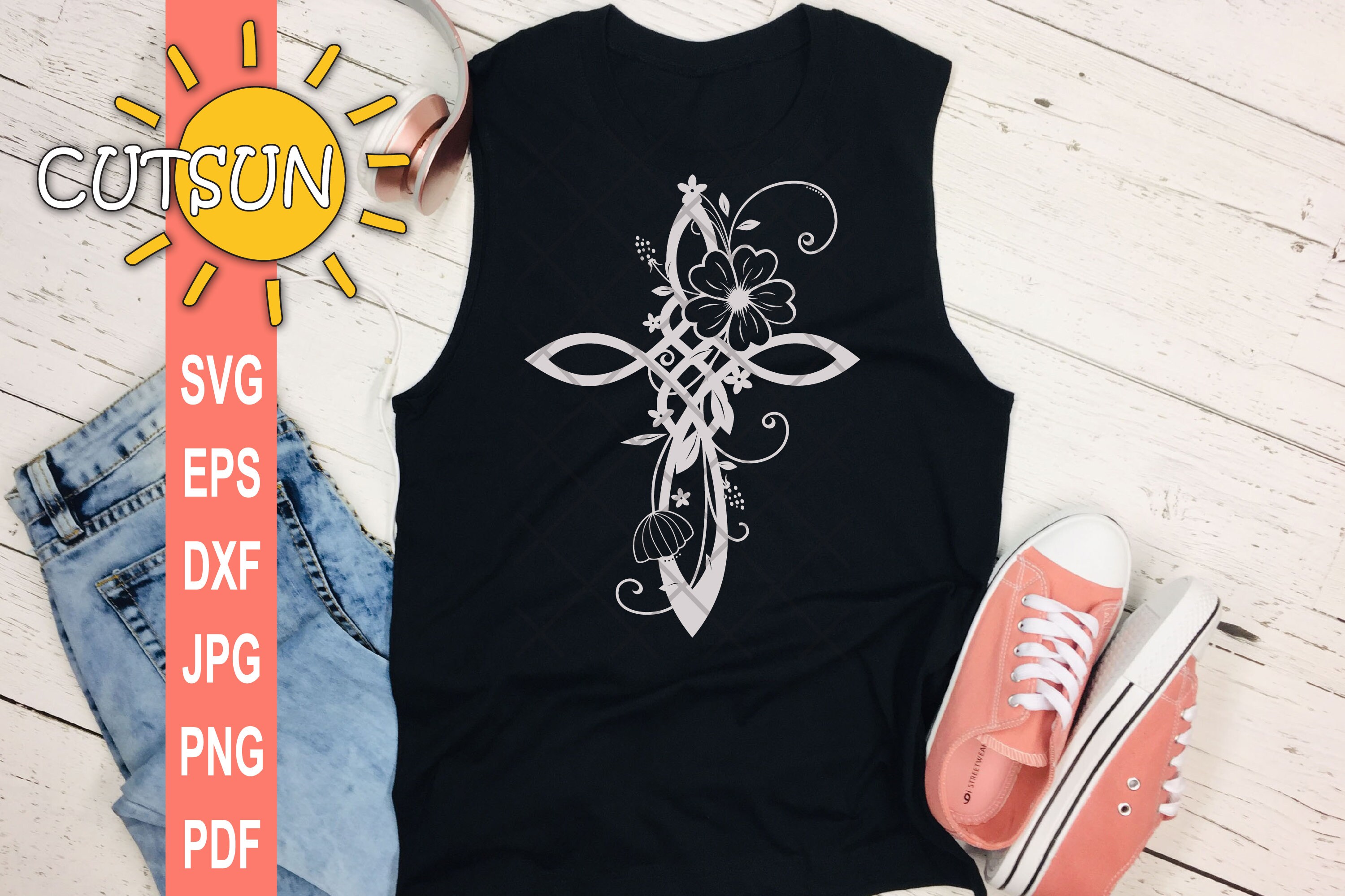 Cruz SVG / Cruz Floral SVG | Etsy