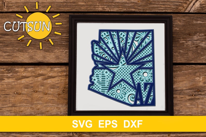 Layered 3D Mandala Arizona State SVG 5 Layers | 3D Layered DXF Laser ...
