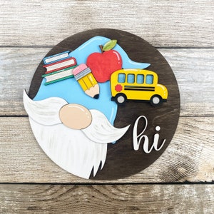 Interchangeable Welcome Sign School Gnome Door Hanger SVG Back to ...