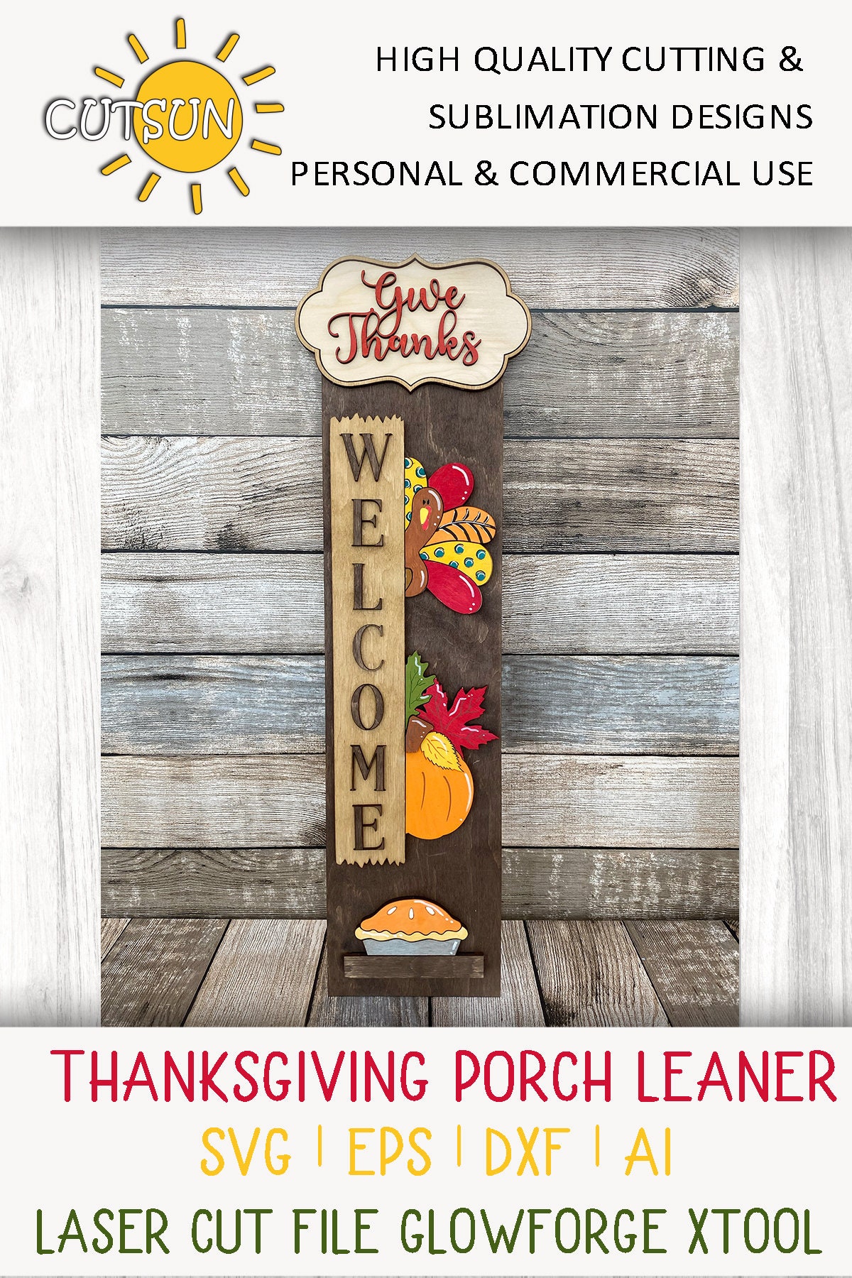 Thanksgiving Porch Sign SVG | Interchangeable Turkey Add-on for ...