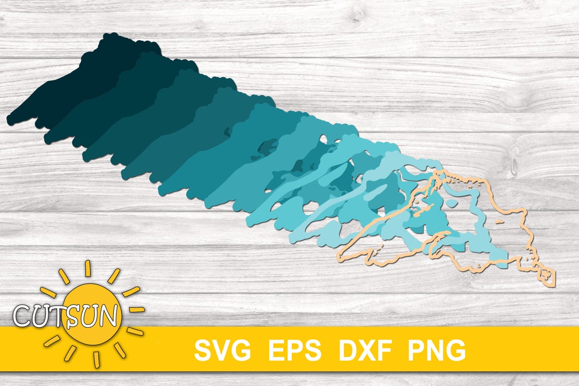 Layered Lake Superior Map SVG EPS DXF 9 Layers Cricut - Etsy