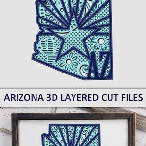 Layered 3D Mandala Arizona State SVG 5 Layers | 3D Layered DXF Laser ...