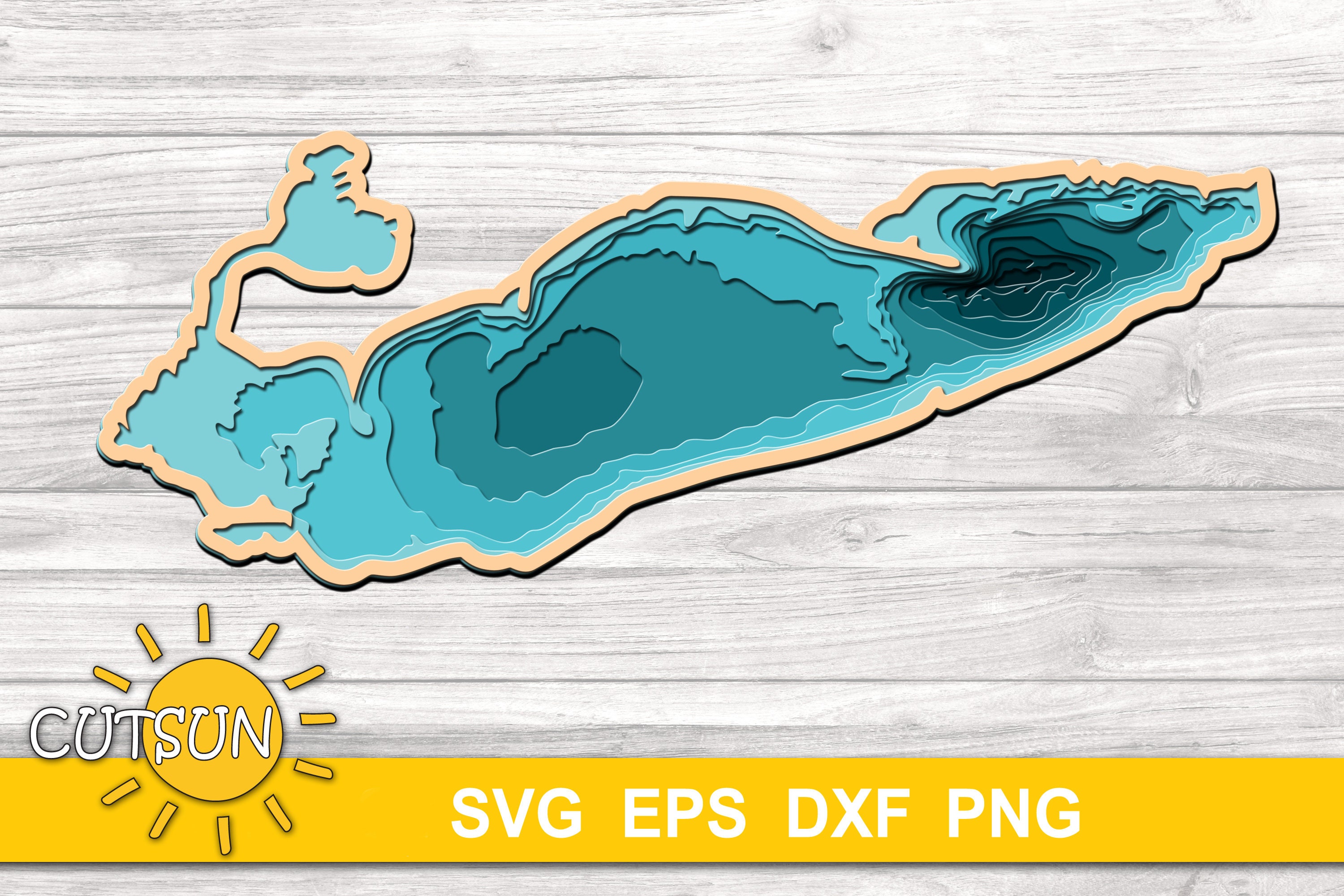 Layered Lake Erie Map SVG EPS DXF 11 Layers Cricut - Etsy