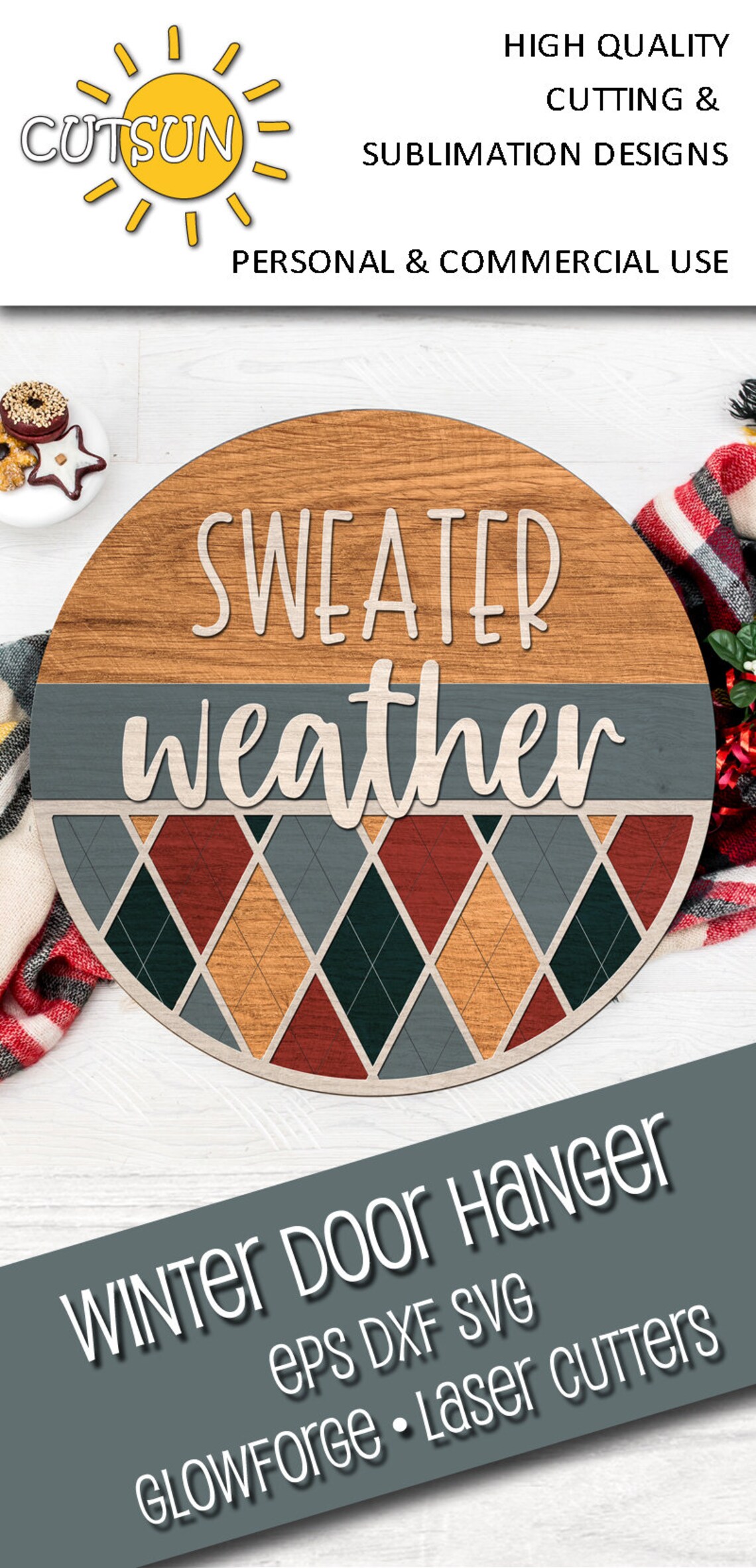 Winter Door Sign SVG Sweater Weather Sign SVG Winter Door - Etsy
