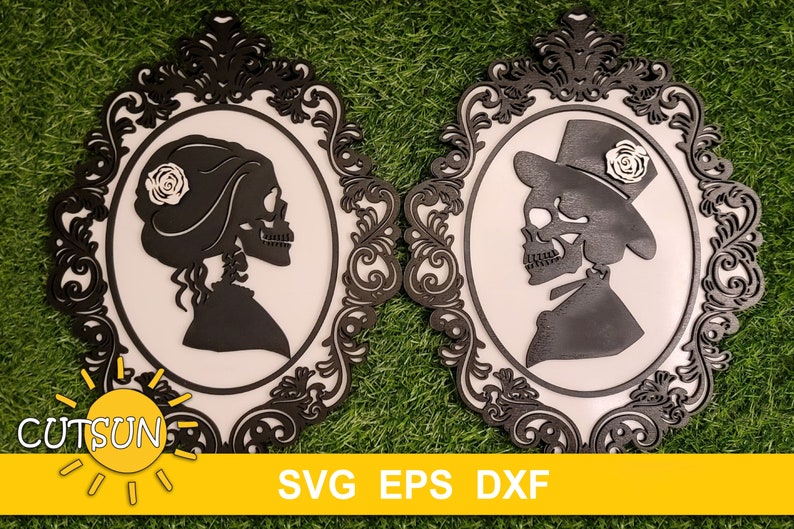 Skulls SVG | Gothic Victorian Halloween Decor | Laser Cut File - Etsy
