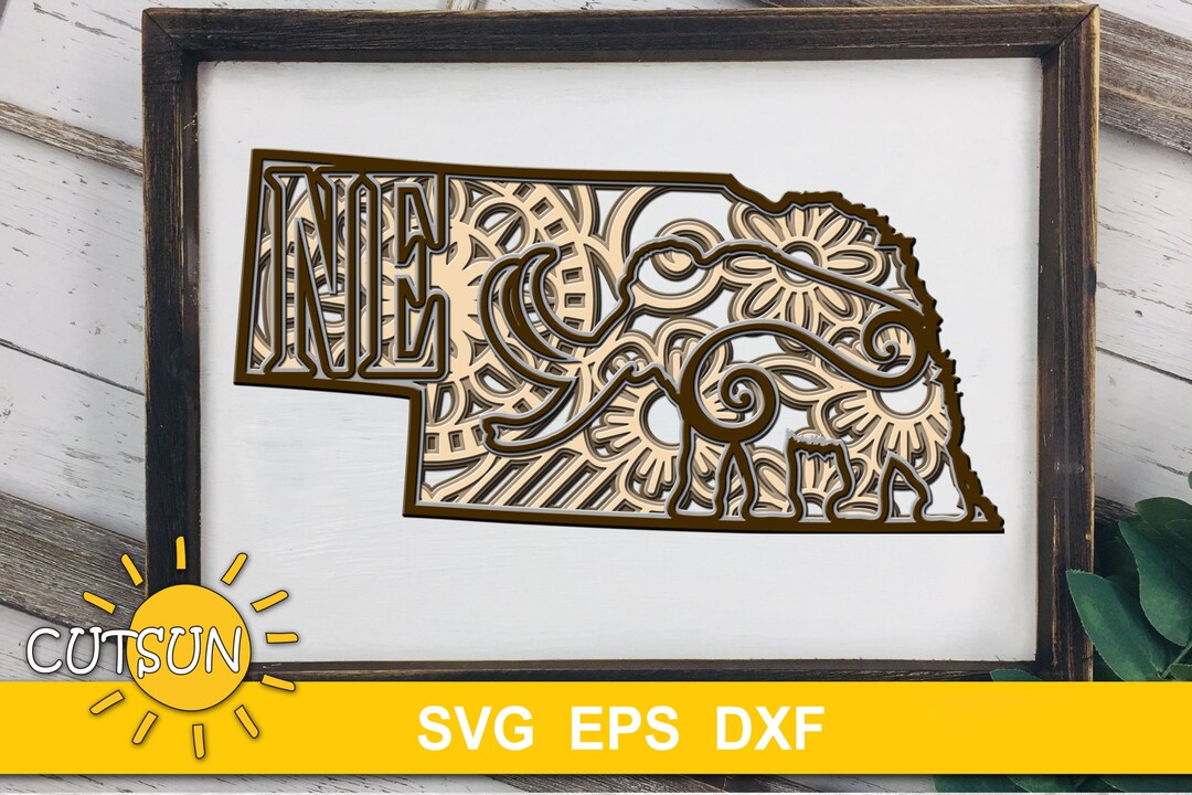 Layered 3D Mandala Nebraska State SVG 5 Layers | 3D Layered DXF Laser ...