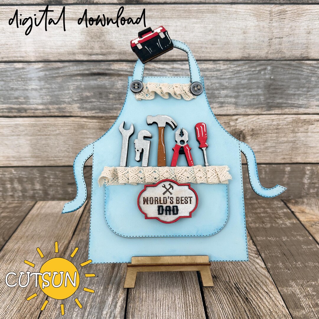 Father’s Day Apron Add-on SVG | World’s Best Dad Interchangeable Shelf ...
