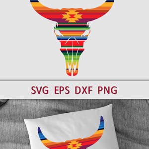 Cow Skull SVG Serape Cow Skull SVG Vector Cutting File - Etsy
