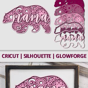 3D Layered Mandala Mama Bear SVG 5 Layers Cut File | Glowforge Svg ...