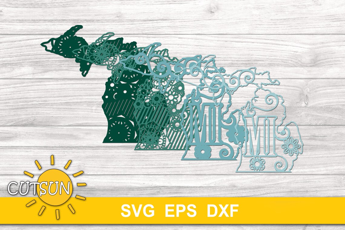 Layered 3D Mandala Michigan State SVG | 4-layer Laser Cut File ...