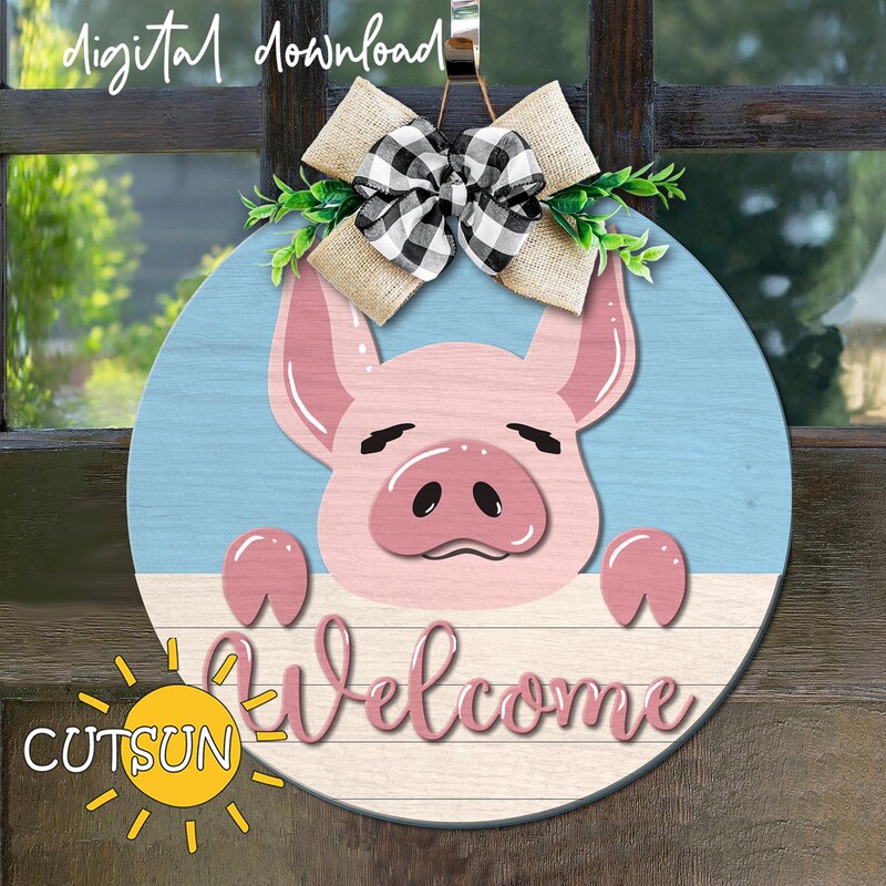 Laser Welcome Sign Pig - Etsy UK