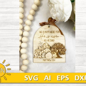 Easter Resurrection Ornament SVG | Empty Tomb and Cross Scene ...