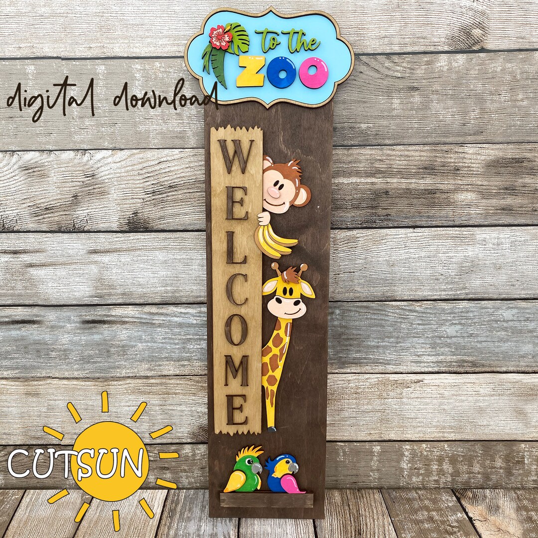 Welcome to the Zoo Porch Sign SVG | Interchangeable Safari Animal Add ...