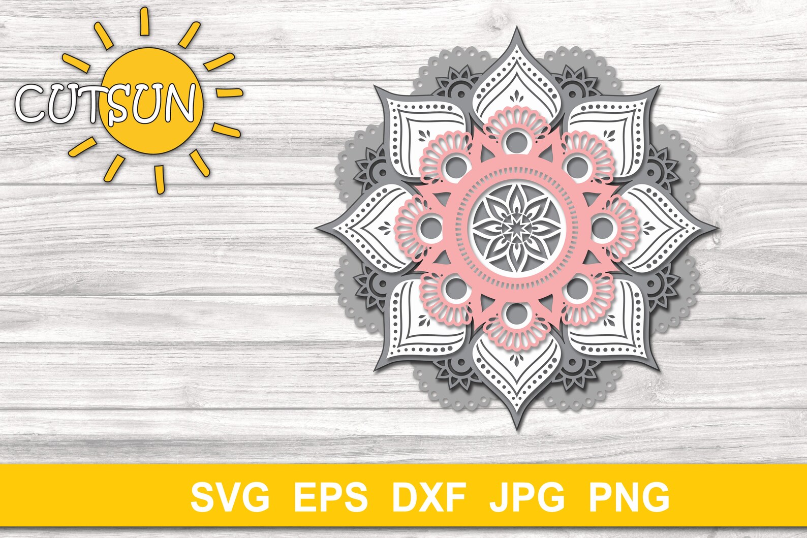 Mandala SVG Layered 3D Mandala SVG Five Layers Only | Etsy
