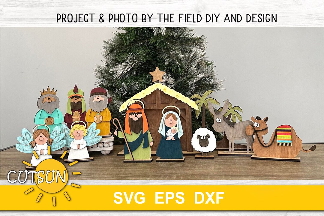 Nativity Scene Shelf Sitters SVG Cute Nativity Scene Shelf Sitters SVG ...