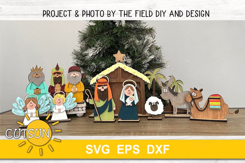 Nativity Scene Shelf Sitters SVG | Cute Christmas Shelf Decor | Laser ...