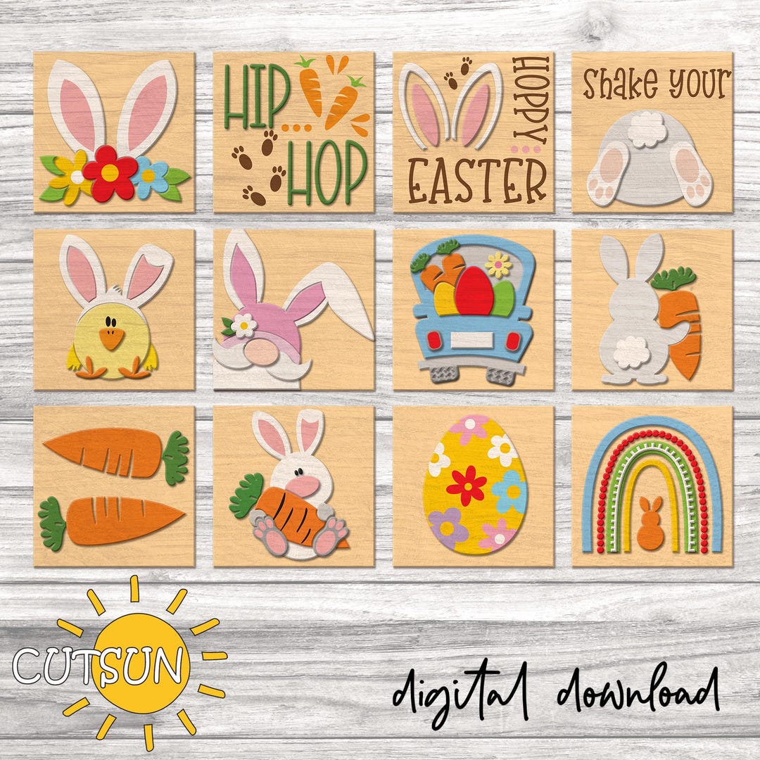 Easter Leaning Signs SVG | Interchangeable Ladder & Square Signs ...