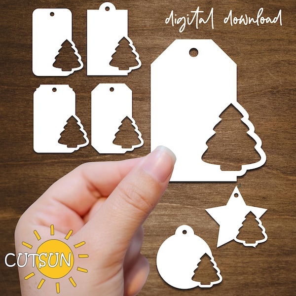 Christmas Tags Svg - Etsy