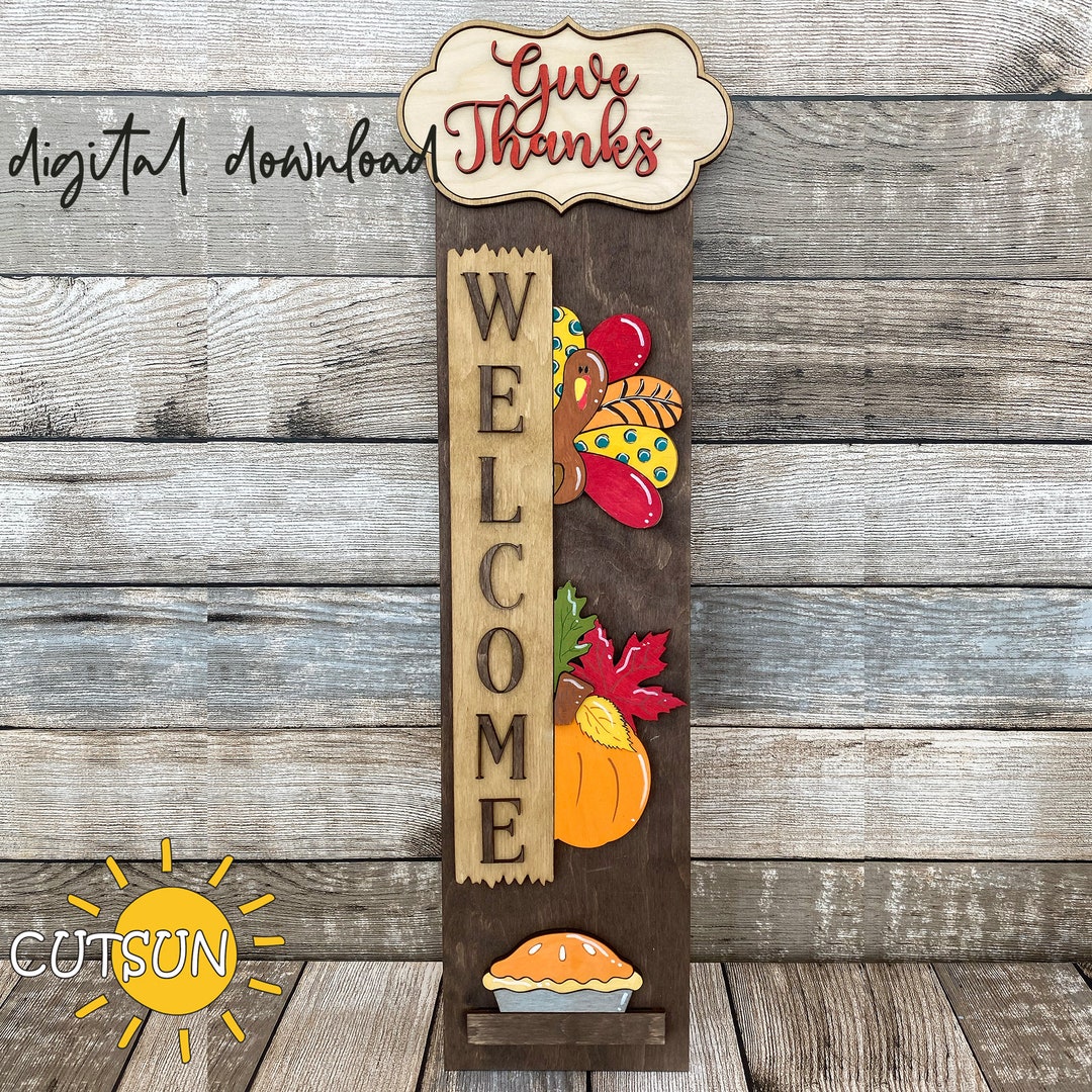 Thanksgiving Porch Sign SVG | Interchangeable Turkey Add-on for ...