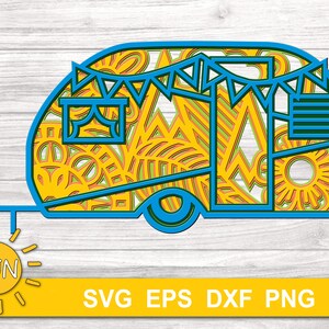 3D Layered Camper Mandala SVG 5 Layers Cut File | Glowforge SVG | Laser ...