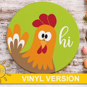 Chicken Door Hanger SVG | Farmhouse Chicken Welcome Sign Laser Cut File ...