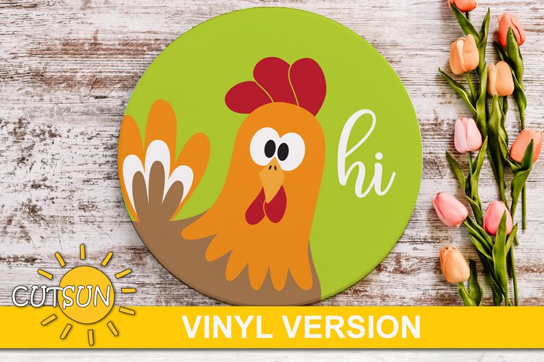 Chicken Door Hanger SVG | Farmhouse Chicken Welcome Sign Laser Cut File ...