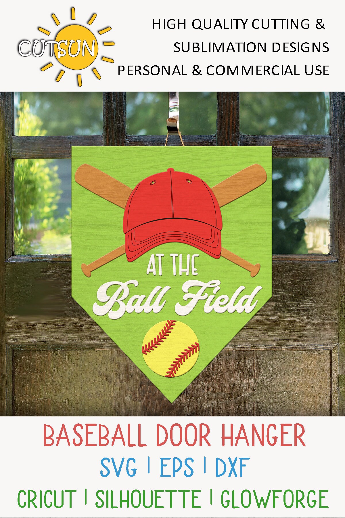 Baseball Home Plate Door Hanger SVG at the Ball Field Design - Etsy
