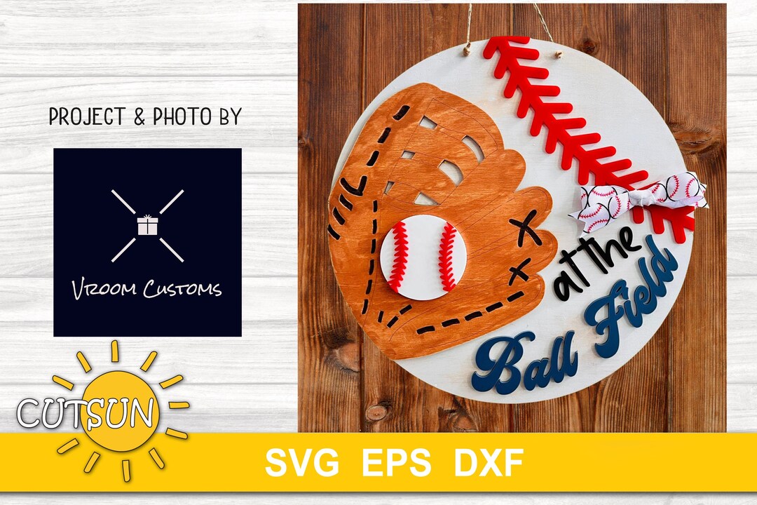 Baseball Door Hanger SVG Baseball Sign SVG Softball Svg Laser Cut File ...