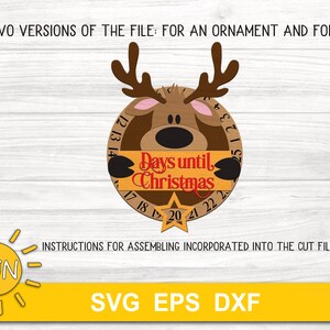 Christmas Countdown SVG Reindeer Countdown SVG Days Until Christmas Svg ...