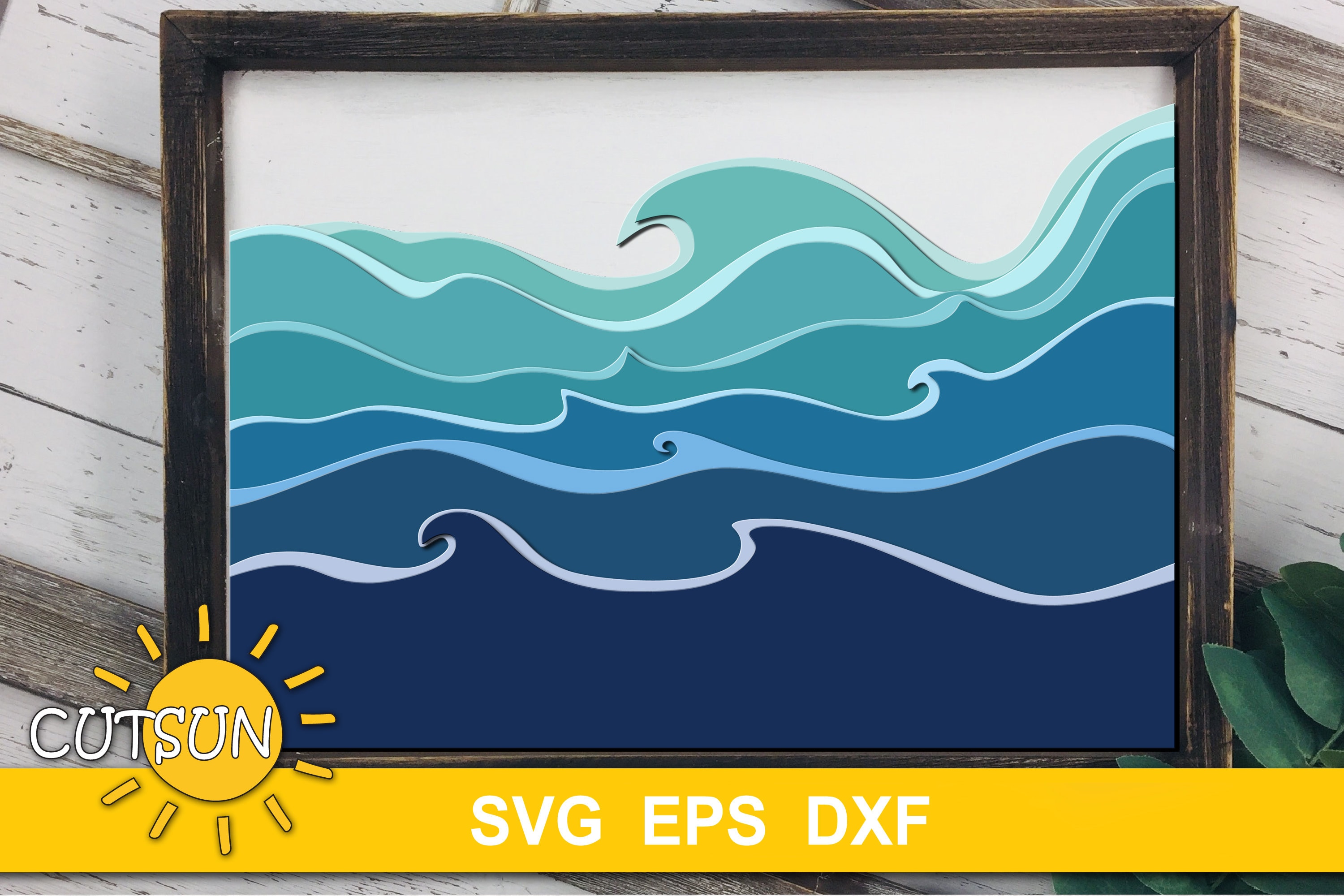 3D Layered Waves SVG bundle 3D Layered Sea Cricut | Etsy