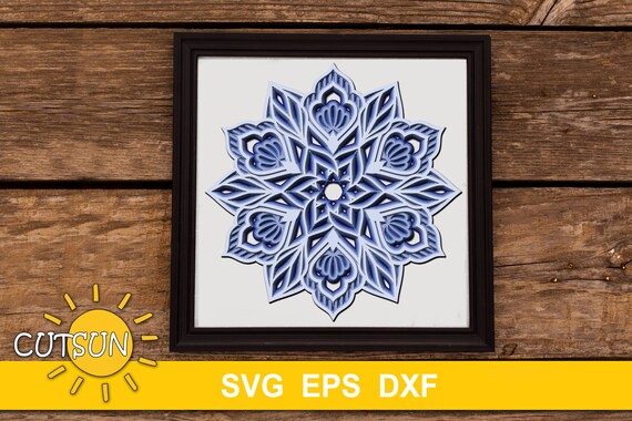 3D Layered Mandala 6 Sections 5 Layers Glowforge SVG - Etsy