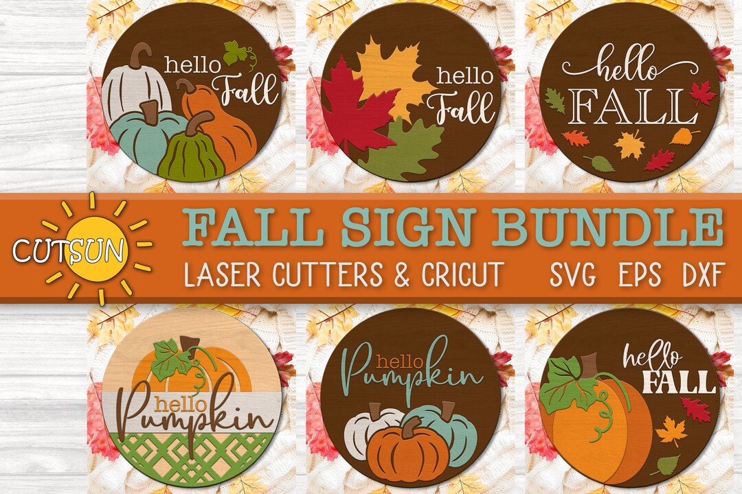 Fall Door Hanger SVG Bundle Glowforge Laser Cut Files Cricut - Etsy