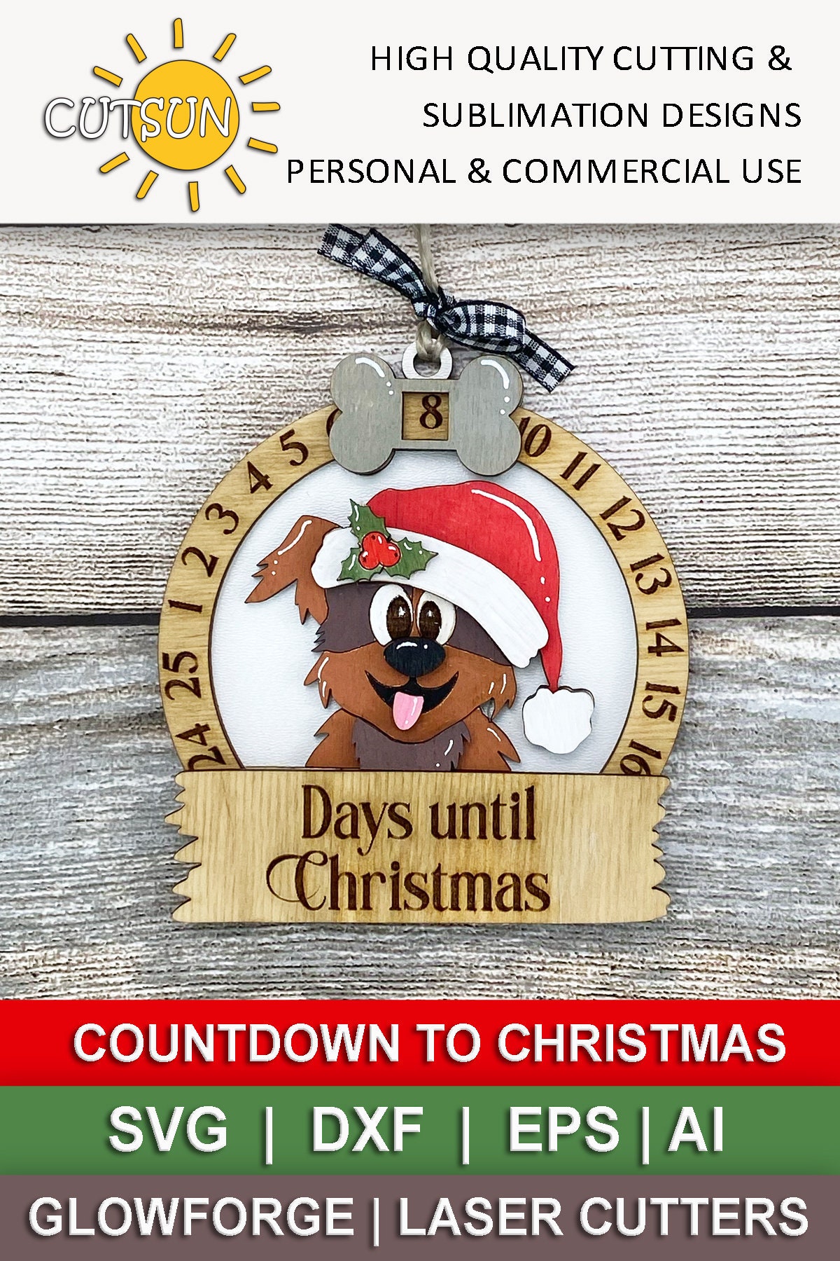 Christmas Countdown SVG | Dog Countdown SVG | Laser Cut Files Days ...