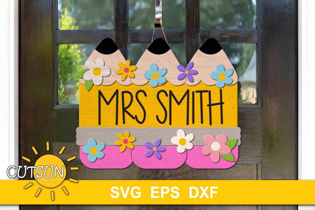 Classroom Door Hanger SVG Teacher Door Decor SVG School SVG Glowforge ...