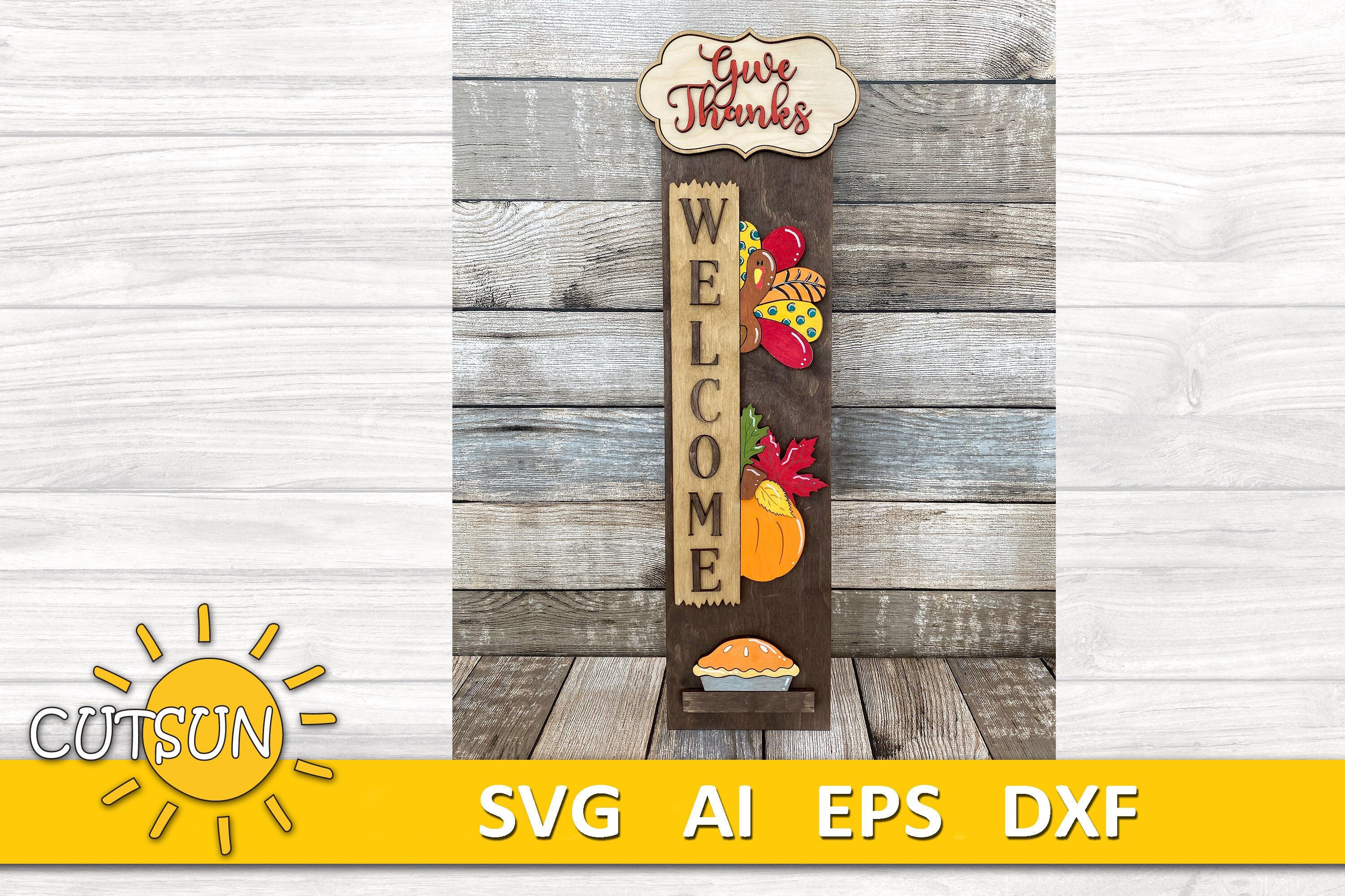 Thanksgiving Porch Sign SVG | Interchangeable Turkey Add-on for ...